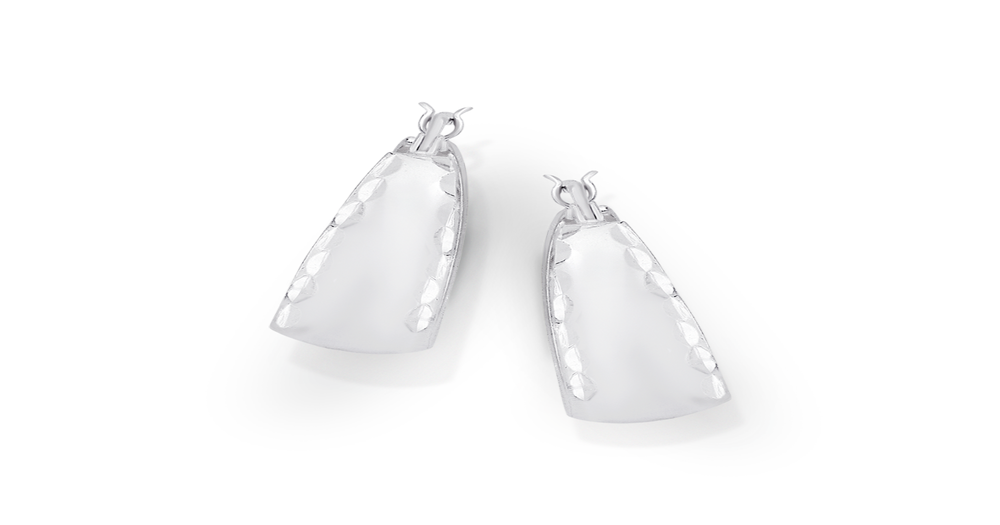 Silver Small Fancy Edge Hoops | Pascoes