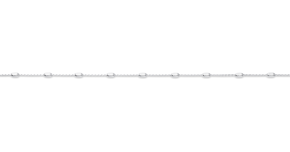 Sterling Silver 19cm Beaded Box Chain Bracelet | Pascoes