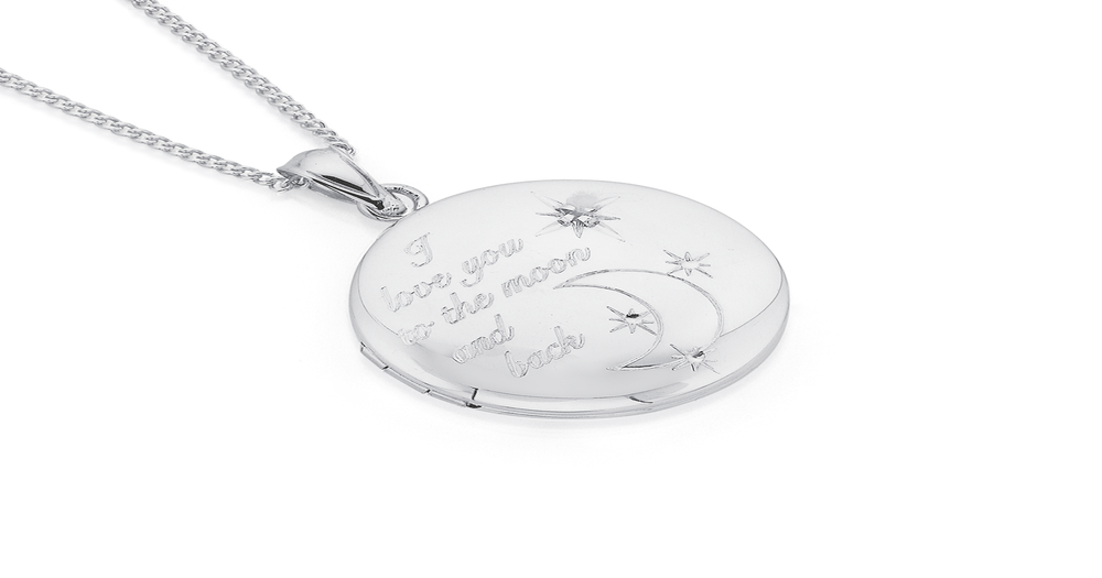 Sterling Silver 20mm Moon Locket | Pascoes