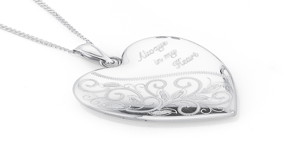 Sterling Silver 24mm 'always In My Heart' Locket | Pascoes