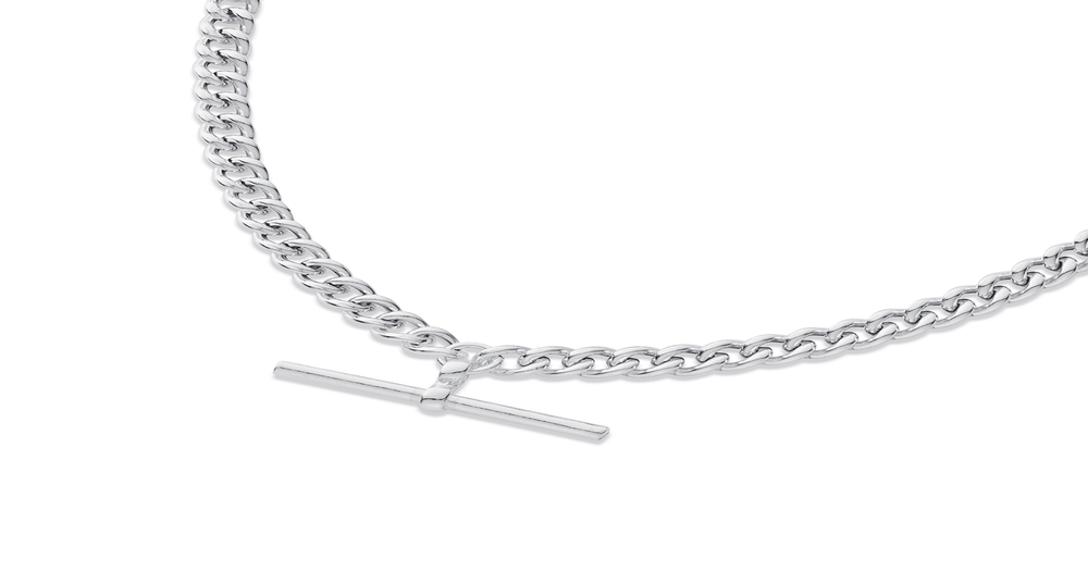 Sterling Silver 50cm Chain With T-bar Fob | Pascoes