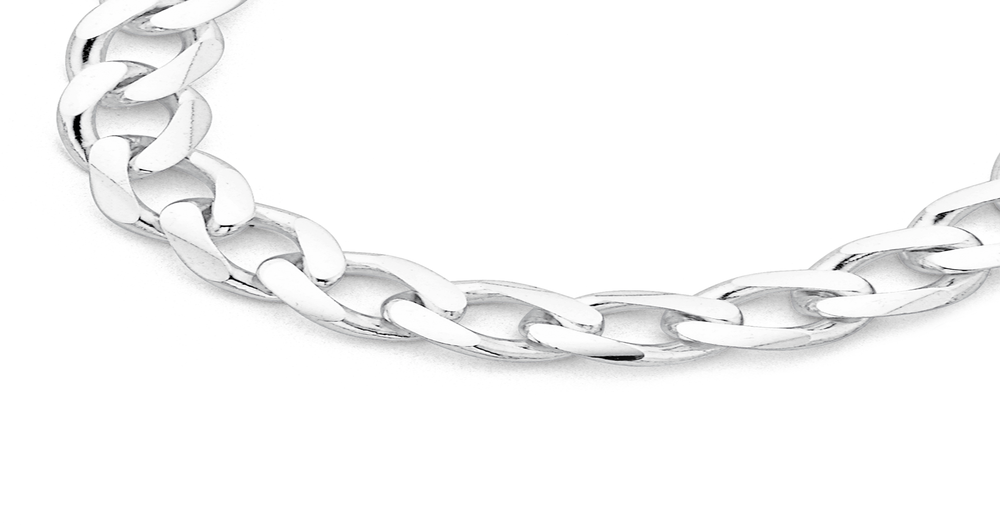 Sterling Silver 50cm Heavy Bevelled Curb Chain | Pascoes
