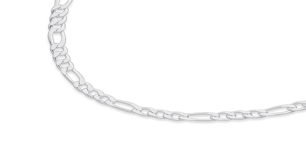 Sterling Silver 55cm Figaro Chain | Pascoes