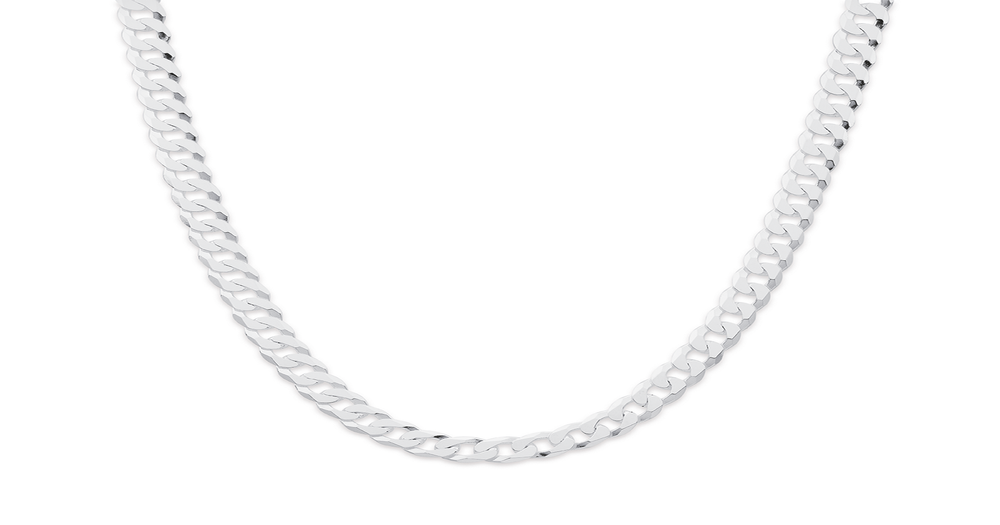 Sterling Silver 65cm Solid Curb Link Chain | Pascoes