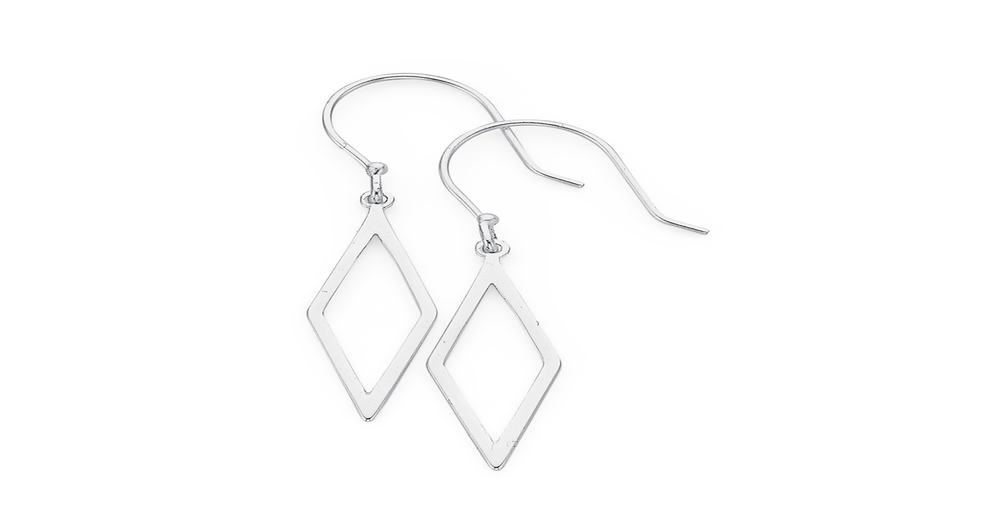 Sterling Silver Diamond Shape Earrings | Pascoes