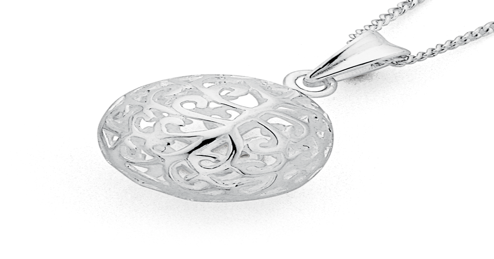 Sterling Silver Filigree Ball Pendant | Pascoes