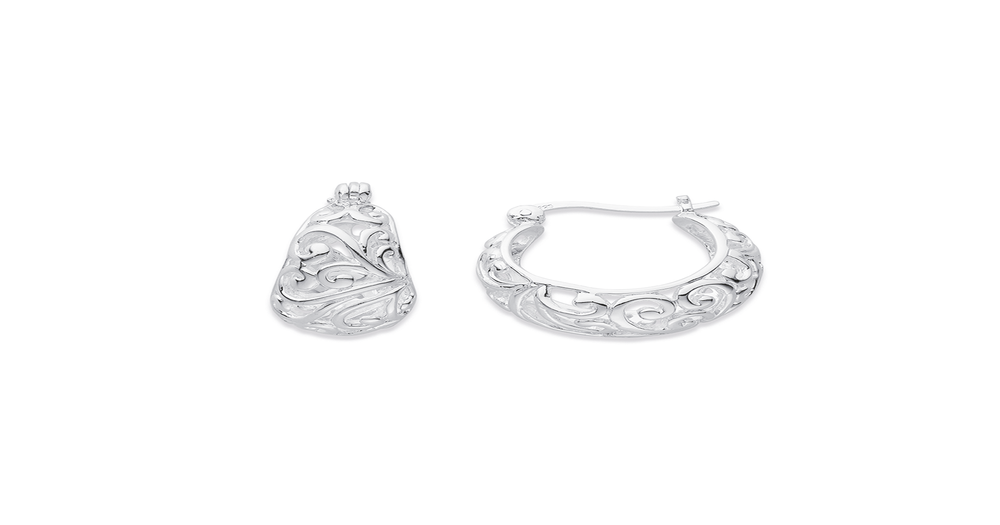 Sterling Silver Filigree Hoops | Pascoes