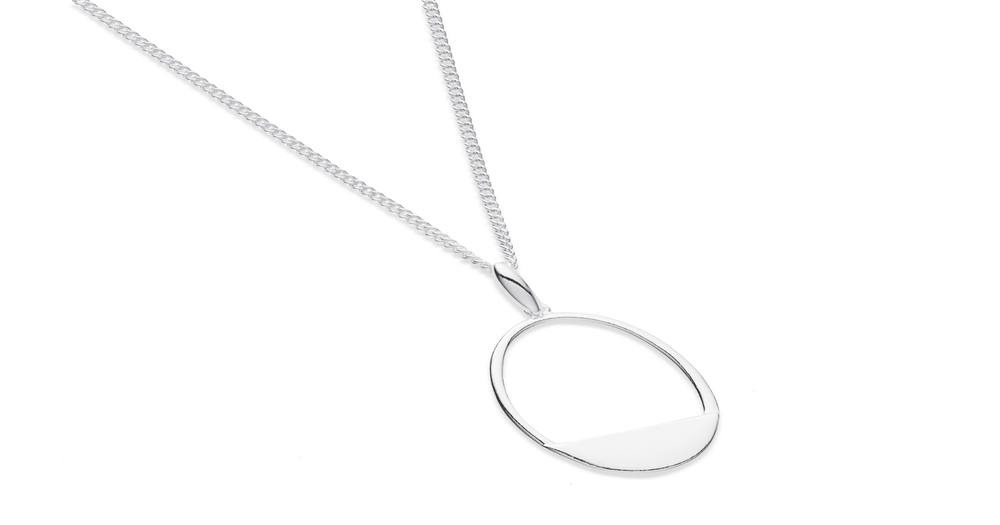Sterling Silver Oval Pendant | Pascoes