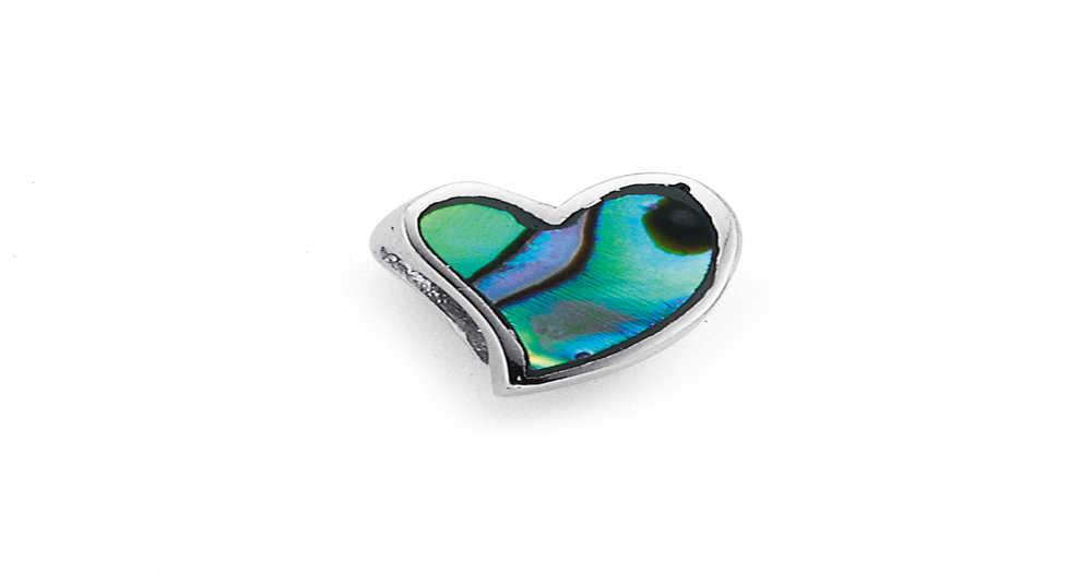 Sterling Silver Paua Heart Addorn Charm | Pascoes