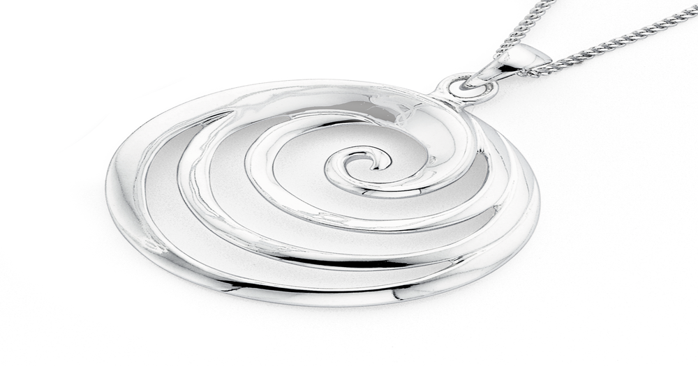 Sterling Silver Round Swirl Pendant | Pascoes