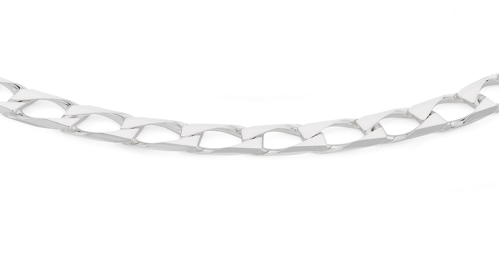 Sterling Silver Square Curb Chain 55cm | Pascoes