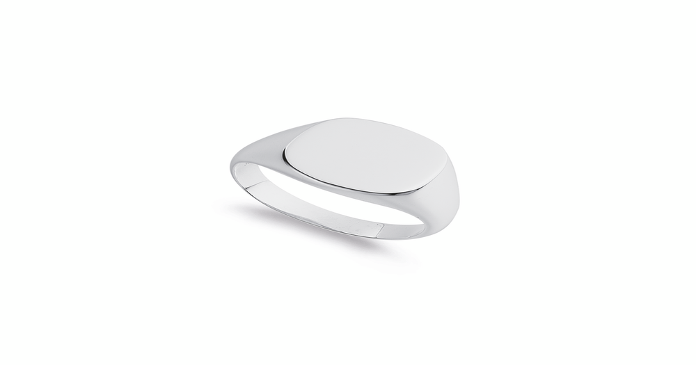 Sterling Silver Square Signet Ring Size V | Pascoes