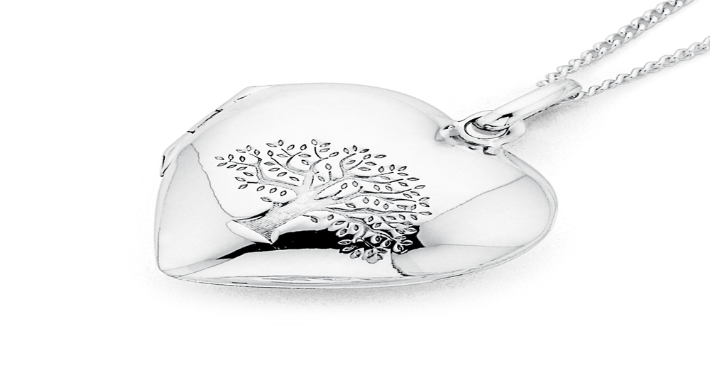 Sterling Silver Tree Of Life Heart Locket | Pascoes