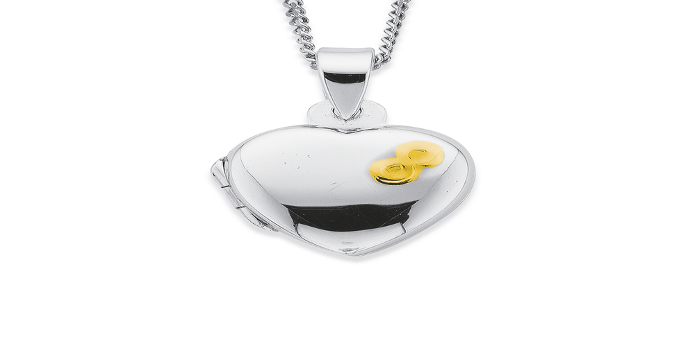 Sterling Silver & Yellow Gold Heart Locket | Pascoes